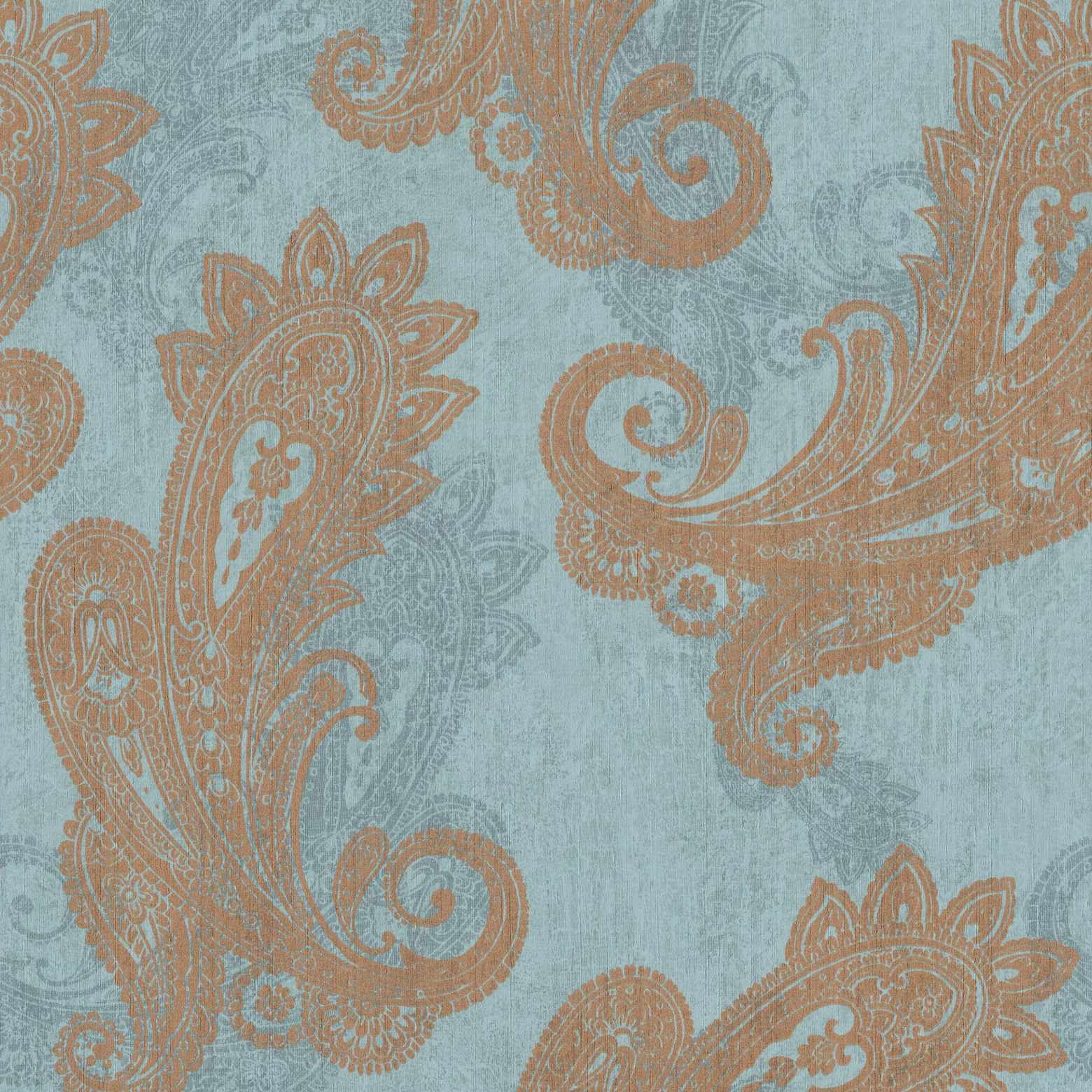 Rasch non-woven wallpaper, pattern wallpaper Indian Style light blue ...