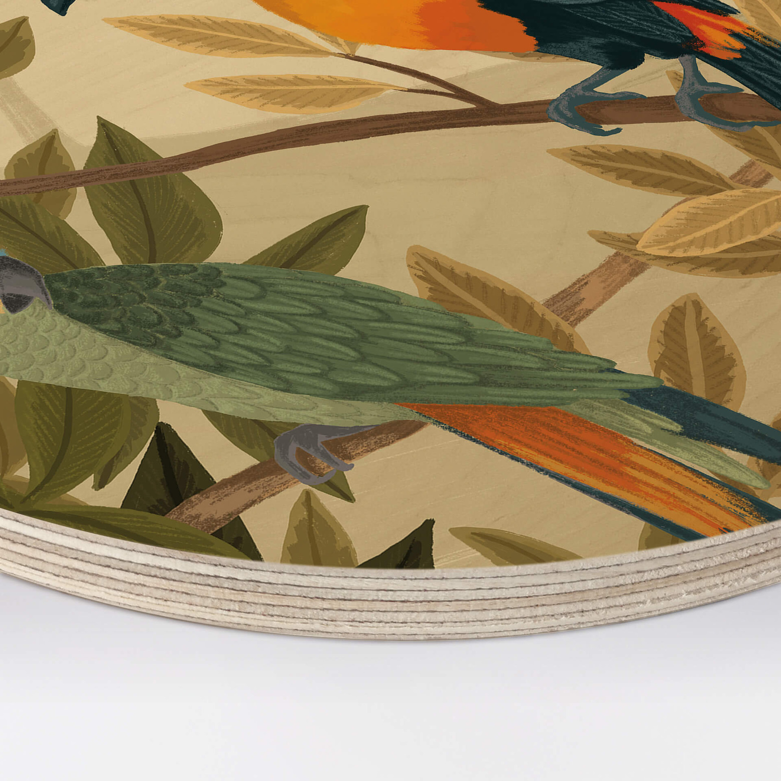 Tableau sur bois rond Goed Blauw - Paradis | wall-art.fr