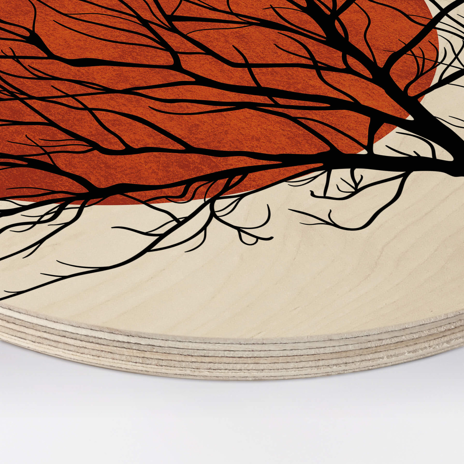 Hout rond - Kubistika - Sunset | wall-art.nl