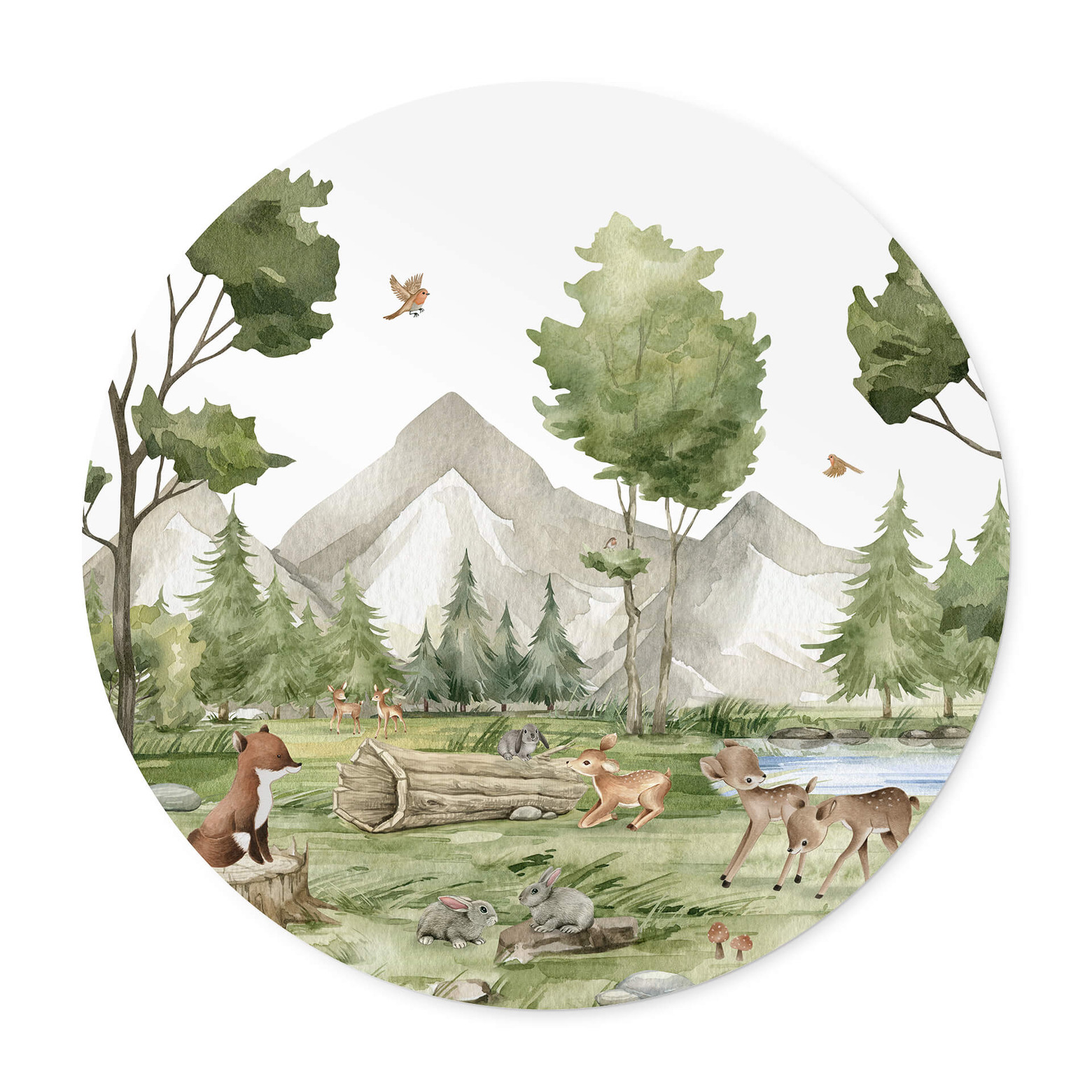 Poster Oliver Robins - Cute Forest Animals | wall-art.com
