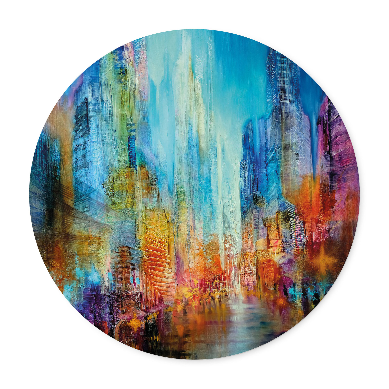 Poster Abstrakte Großstadt - Rund - Schmucker | wall-art.de