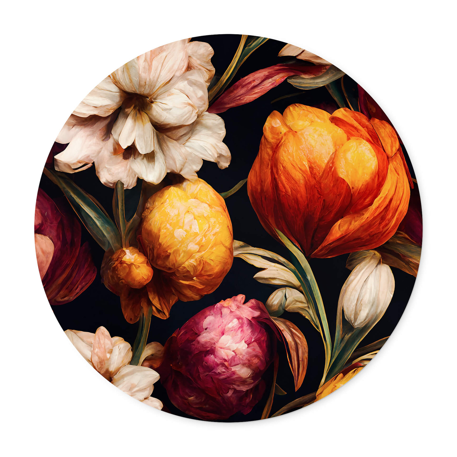 Plakat Blomsterbægre i okker og rosa - Treechild | wall-art.dk