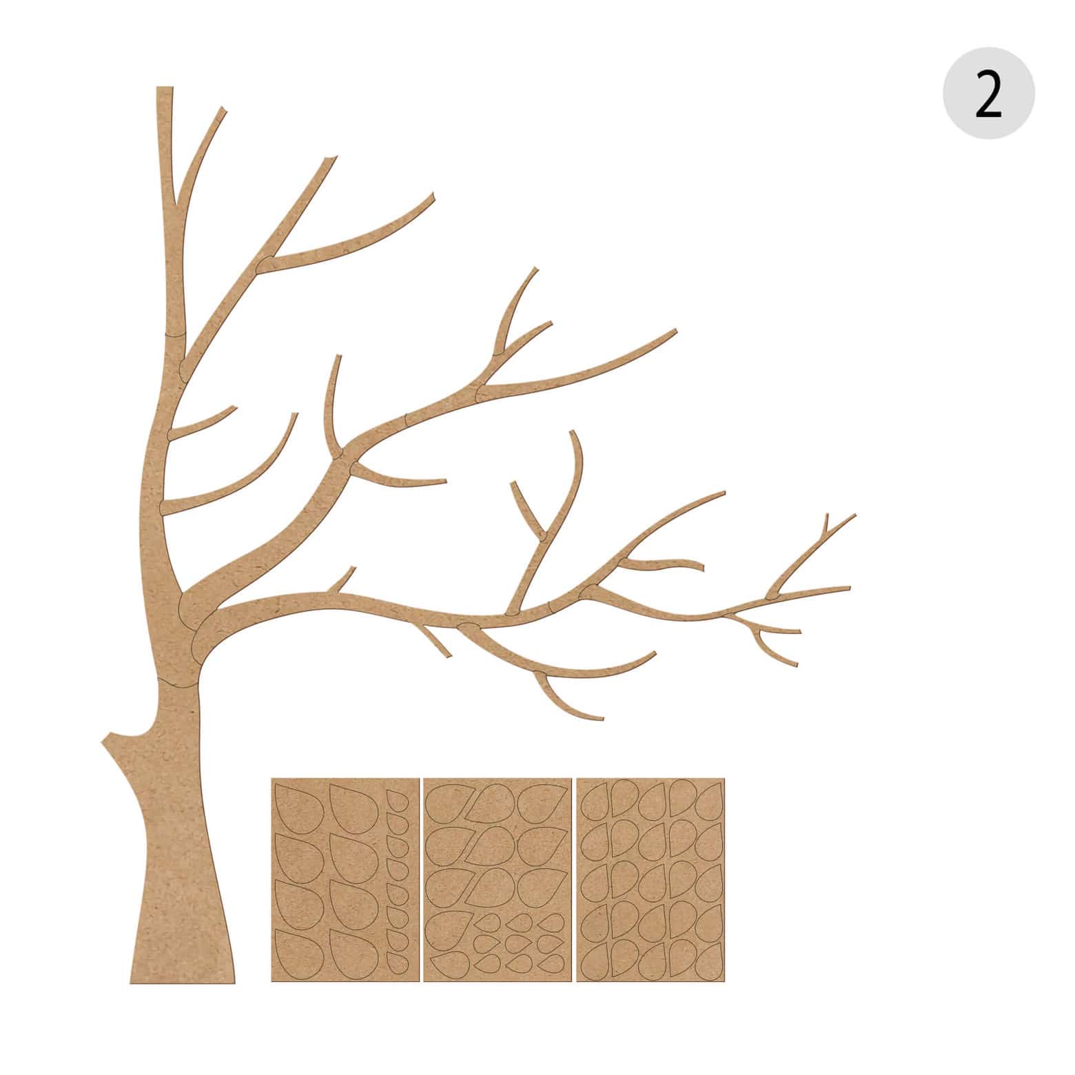 Wanddeko XXL Baum - MDF Natur | wall-art.de