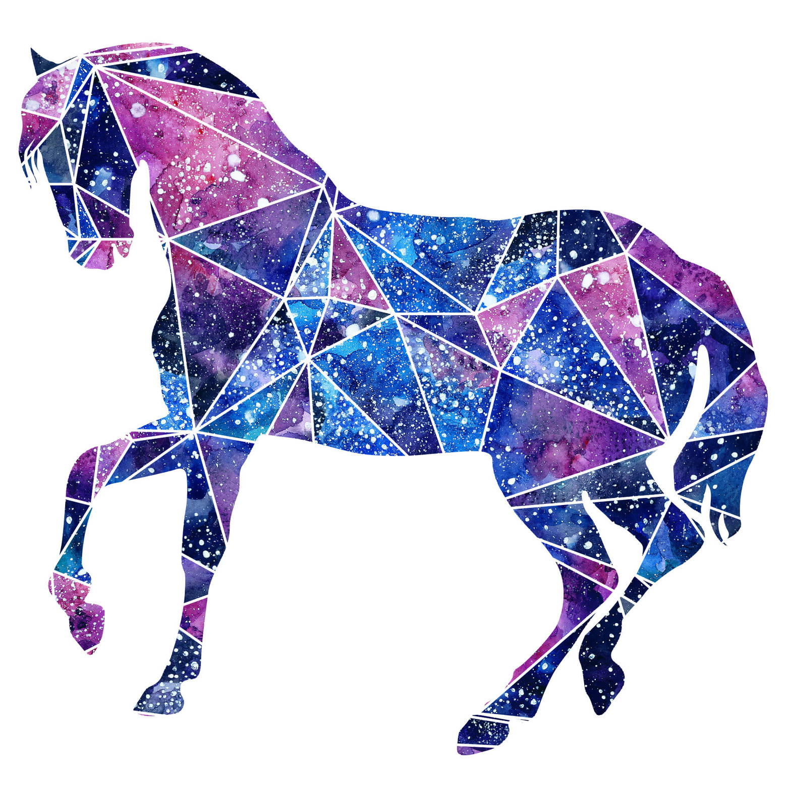 Muursticker Polygoon Paard | wall-art.nl
