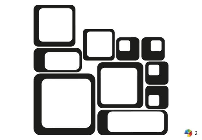Retro Rectangles 2-colours Wall sticker | wall-art.com