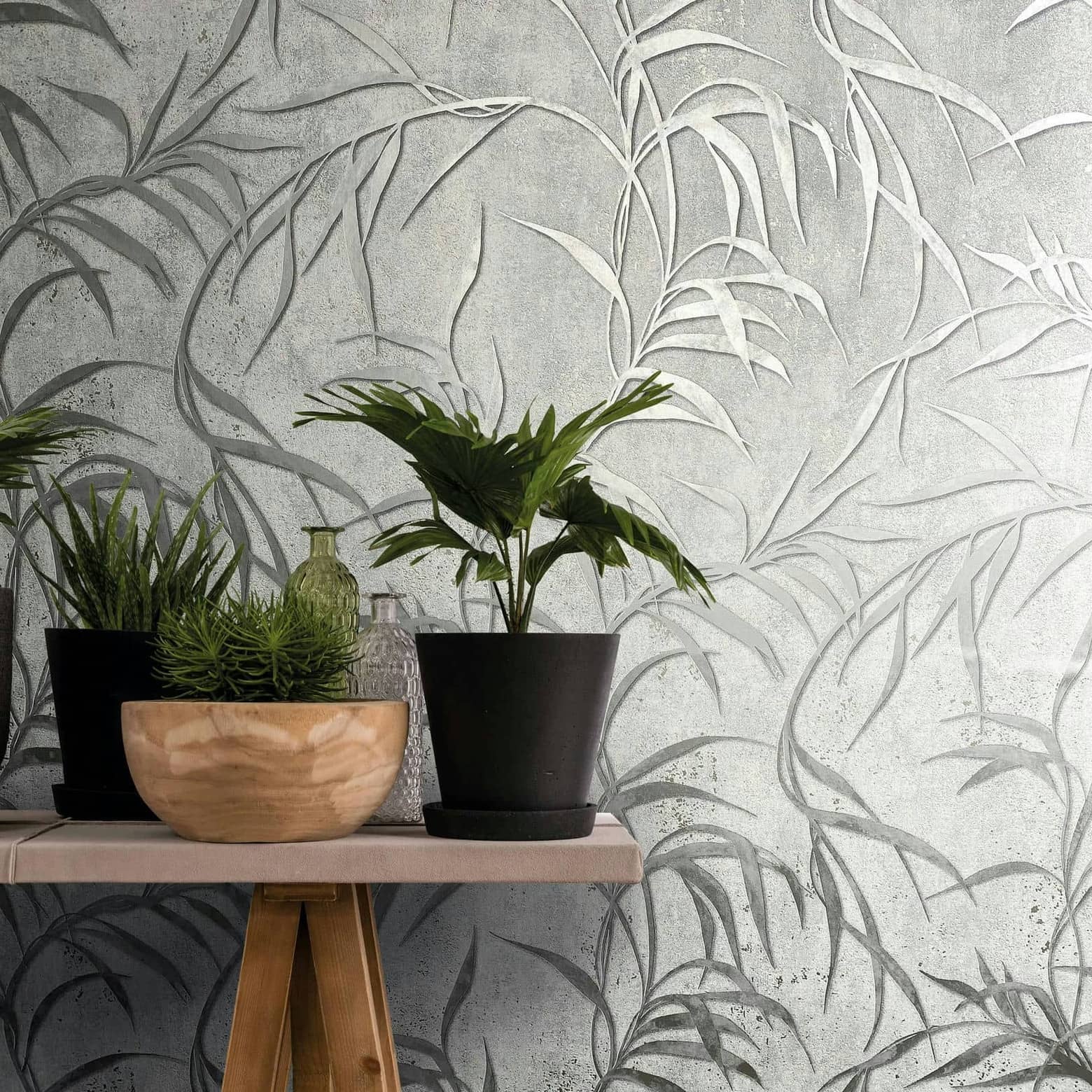 papier peint intissé gris floral pour salon chambre papier peint ...