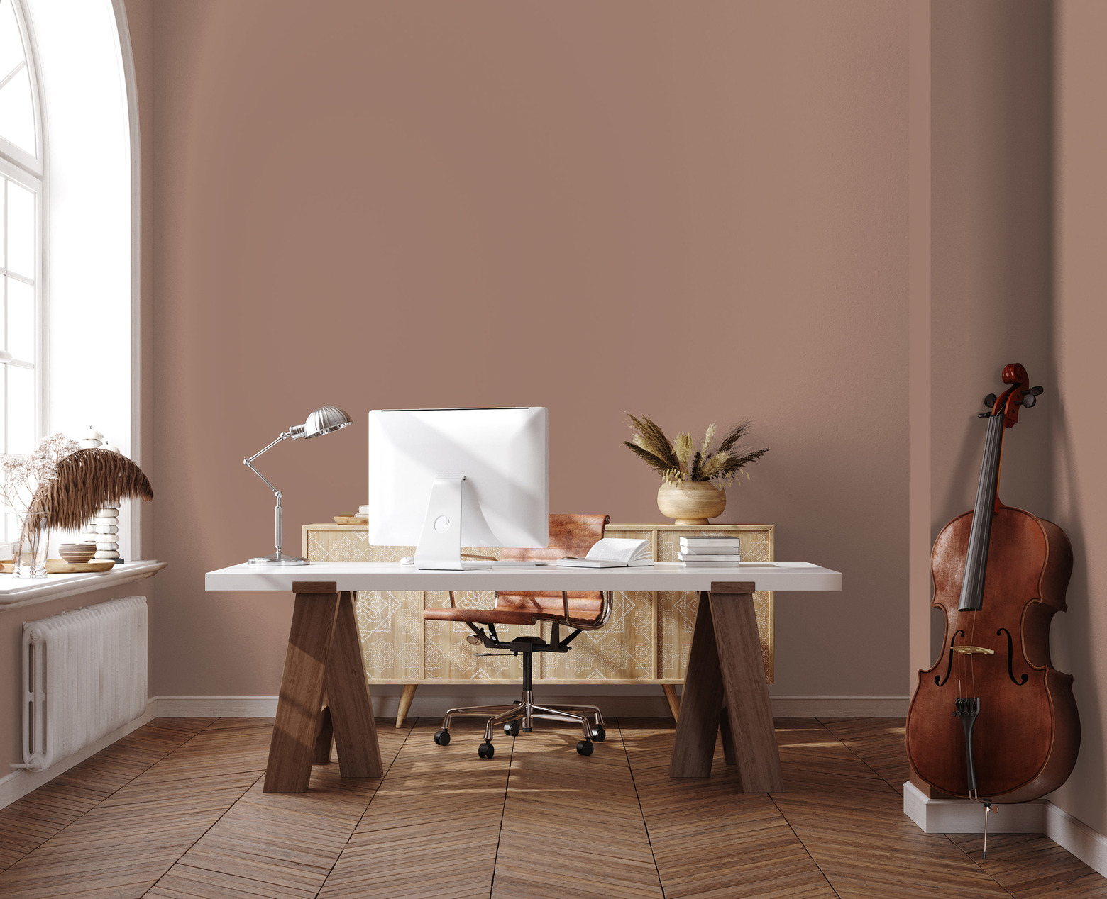 Premium muurverf bruin - PURO c2025 rozebeige | wall-art.nl