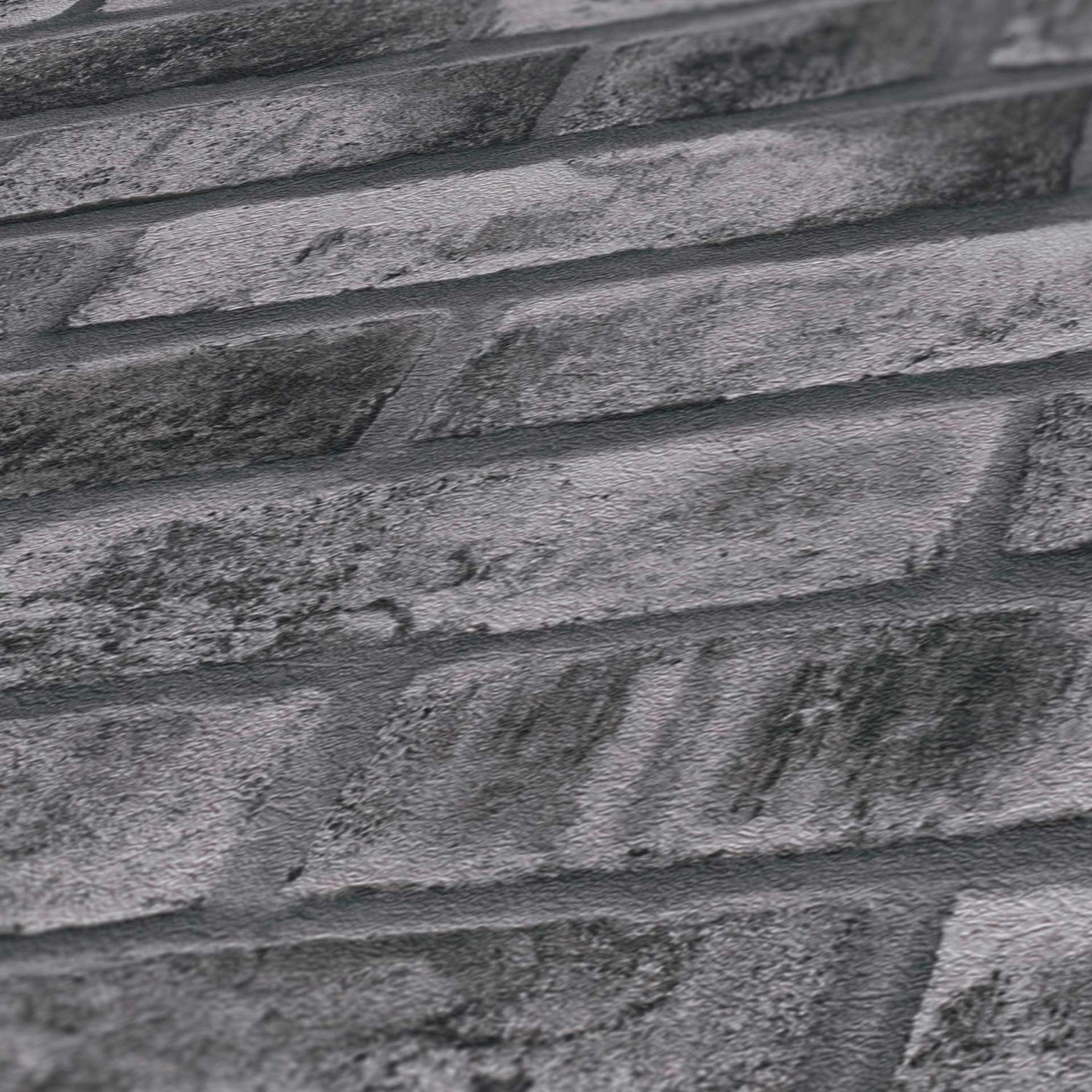Fleece wallpaper stone optic anthracite grey - brick wallpaper fleece ...