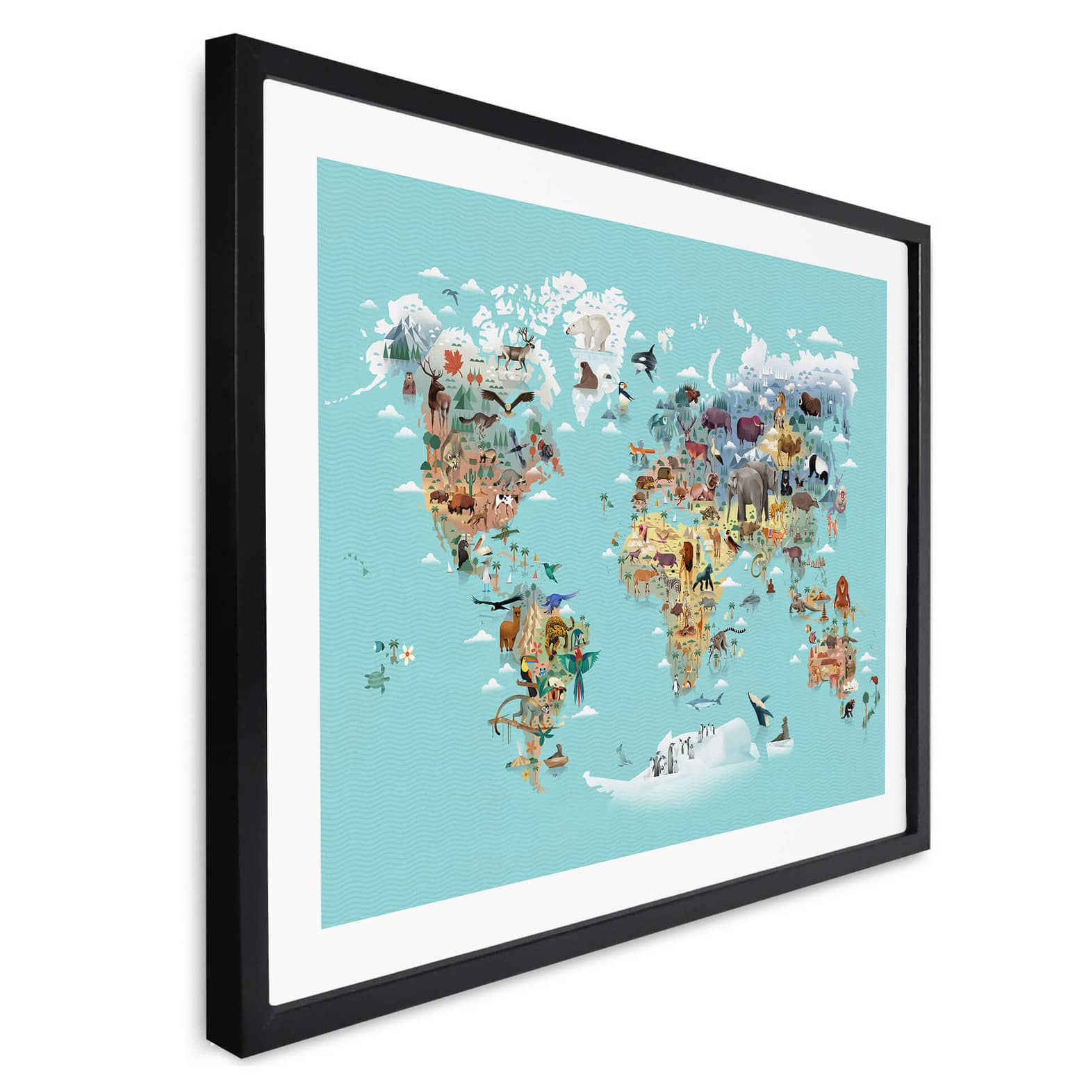 Poster Braun - World Map | wall-art.com