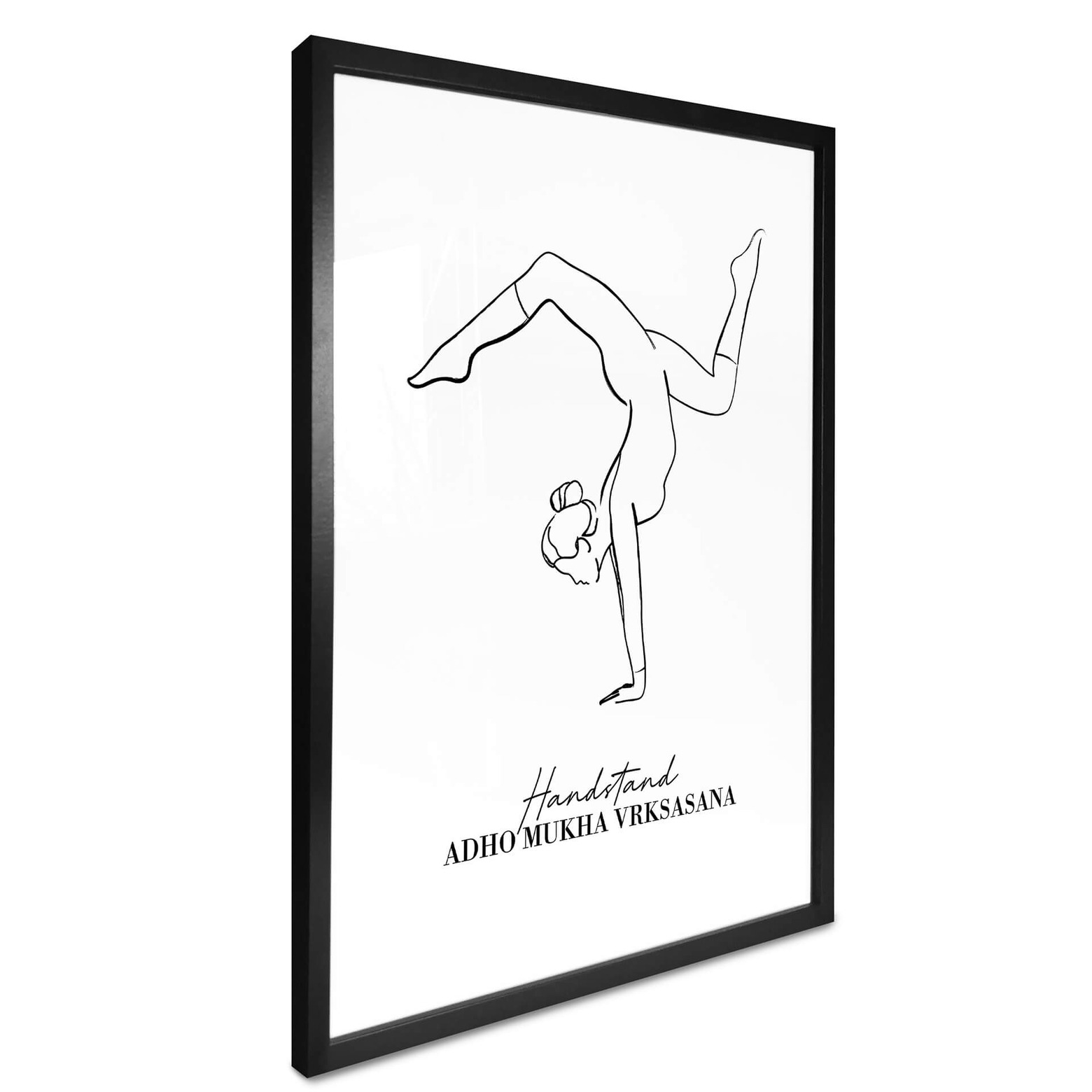 Poster Yoga - Handstand - Line Art | wall-art.de