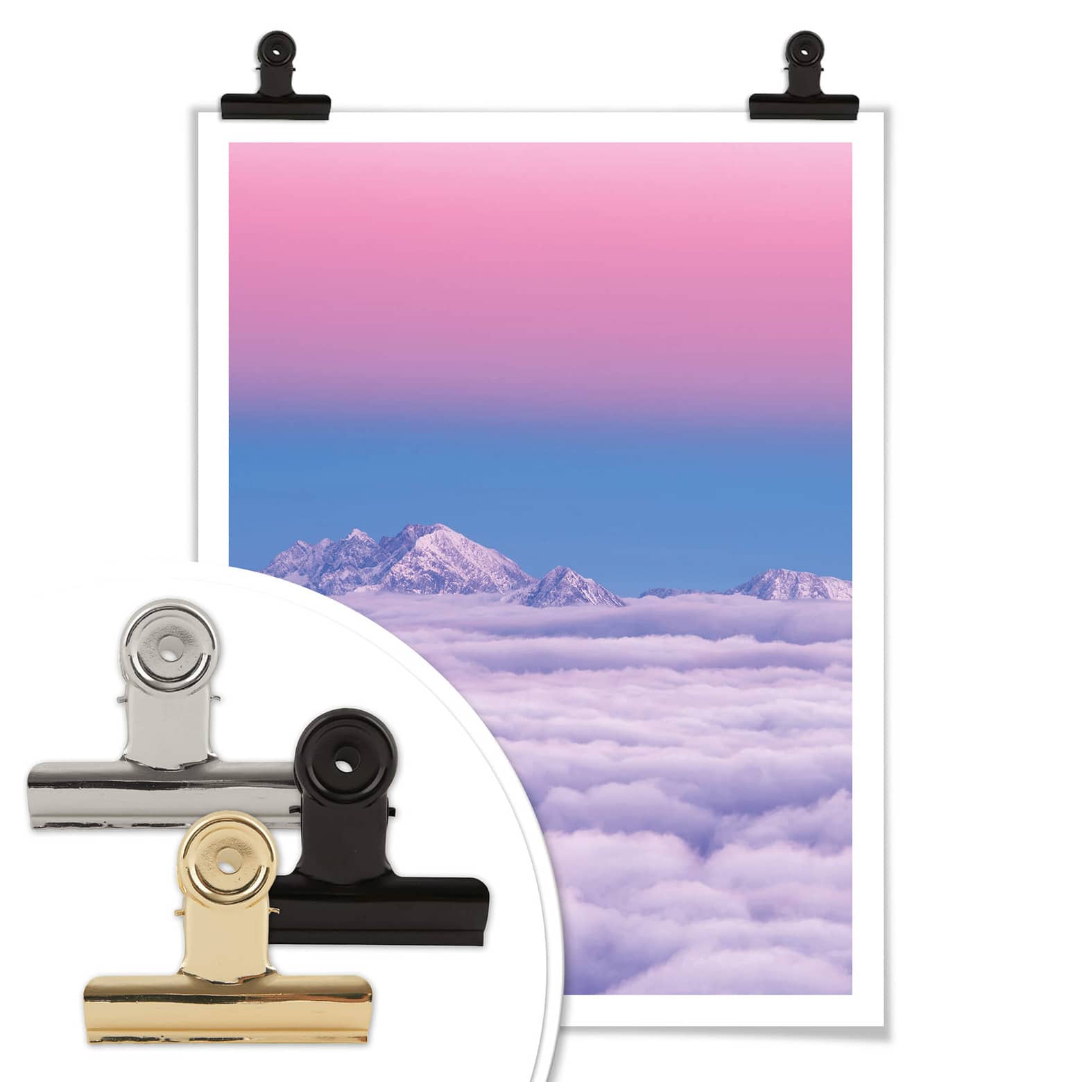 Poster Krivec - Ciel rose | wall-art.fr