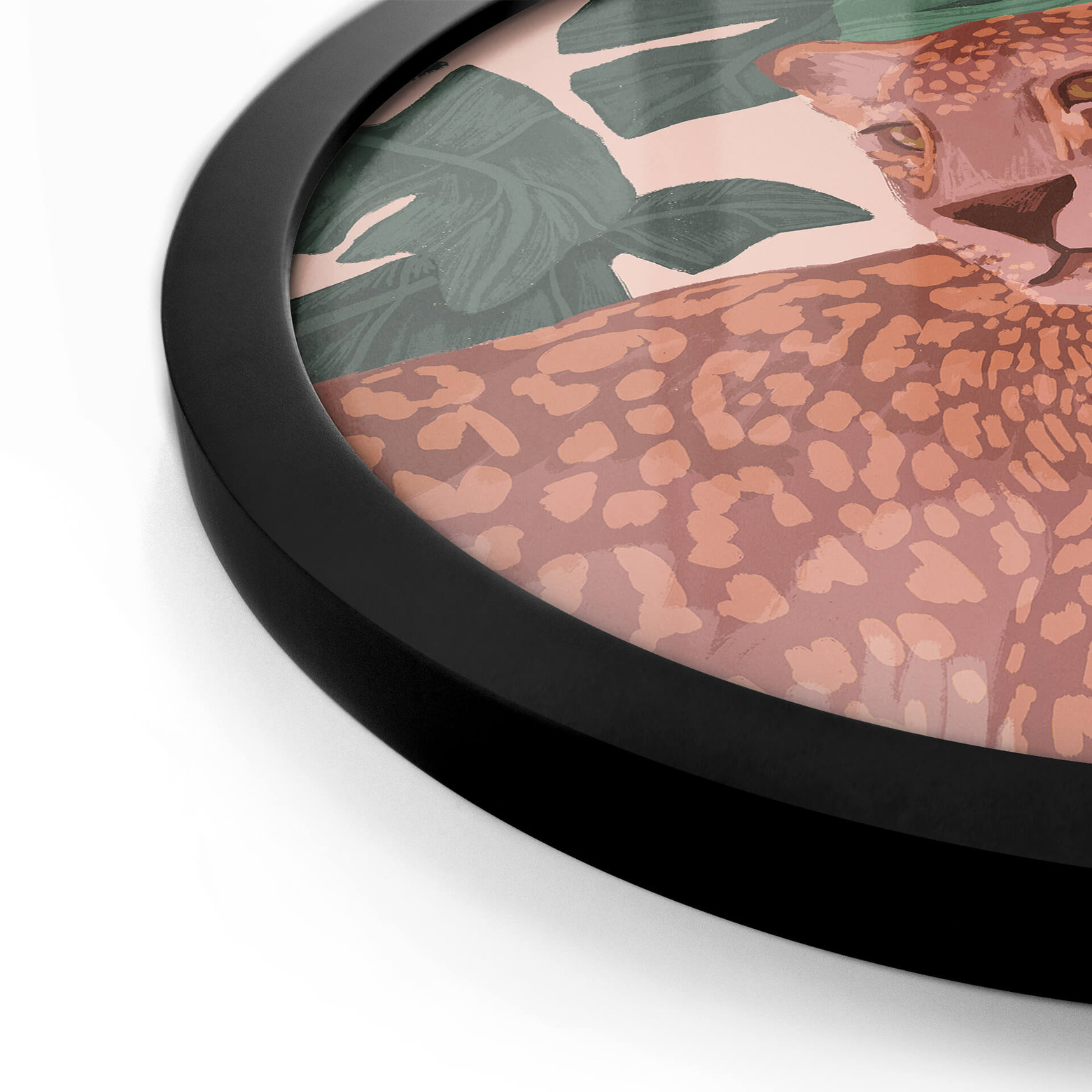 Poster Goed Blauw - Goldener Panther - Rund | wall-art.de