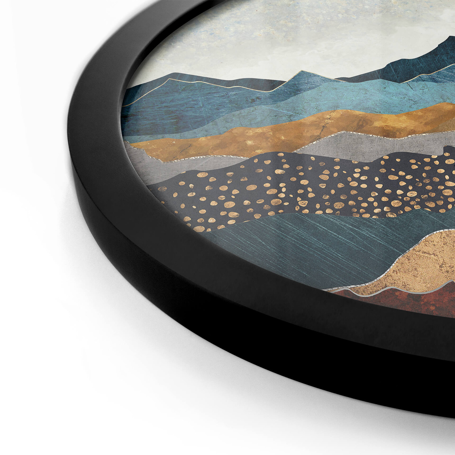 Poster SpaceFrog Designs - Bernsteinfarbene Sonne - Rund | wall-art.de