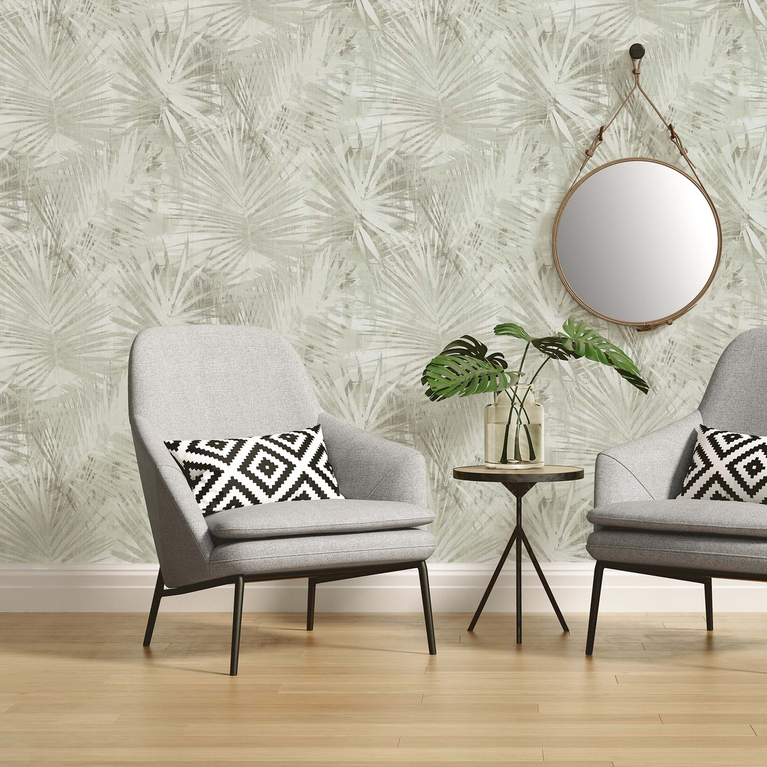 Palm behang groen - vliesbehang A.S. Créati | wall-art.nl