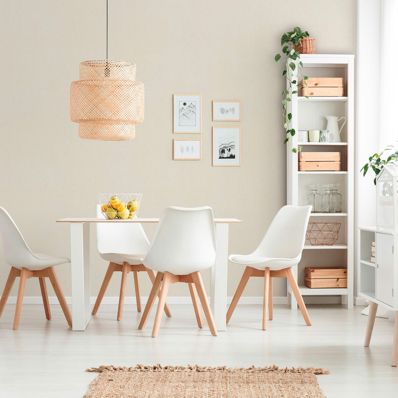 Hygge-tapet i creme og hvid med lys struktur non-woven tapet mat | wall ...