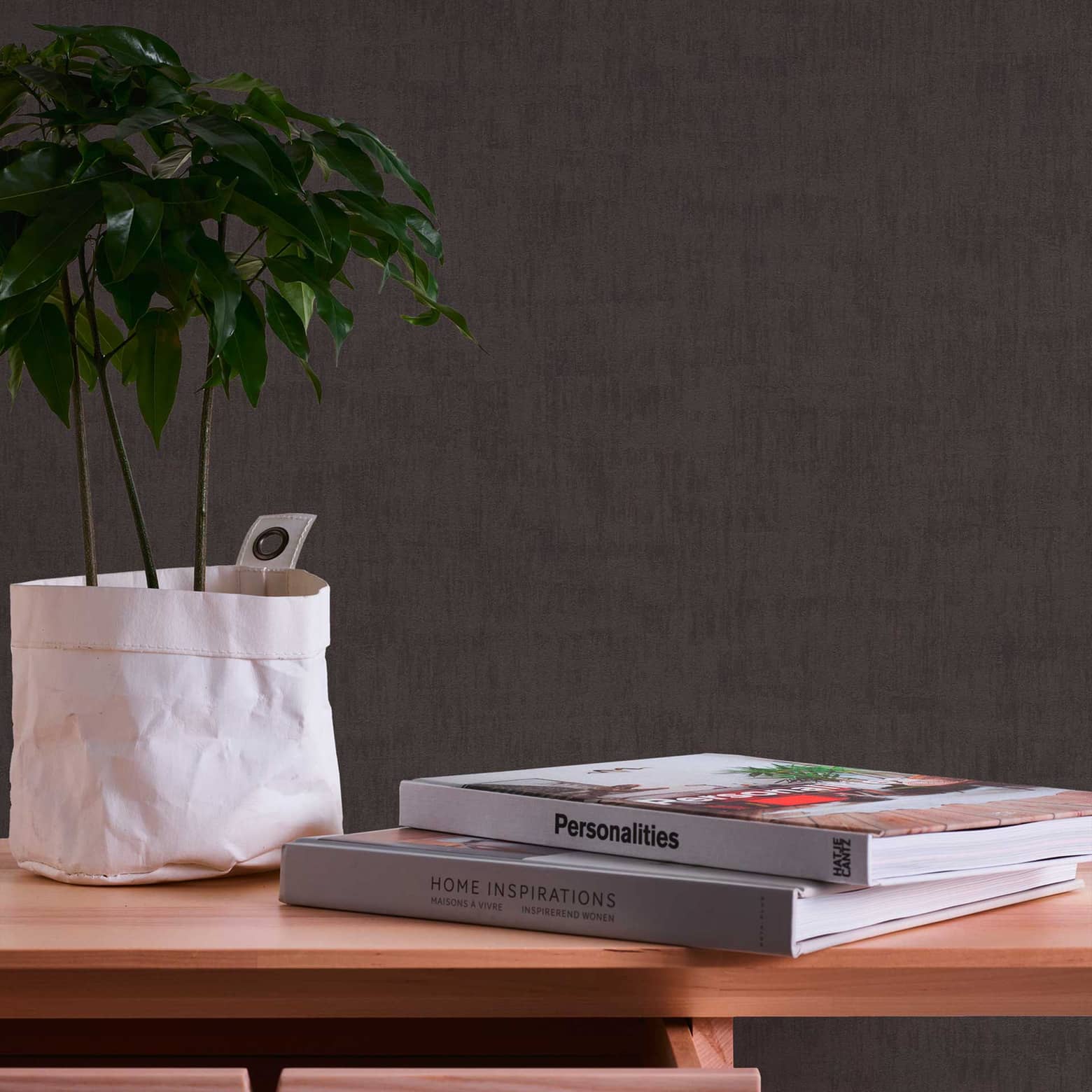 Almindeligt strukturtapet sort - tapet med gipsstruktur | wall-art.dk