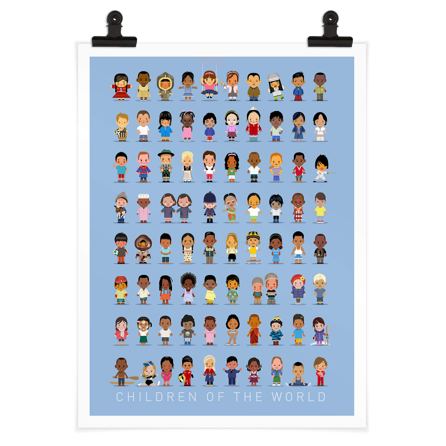 Poster Braun - Children of the world | wall-art.de