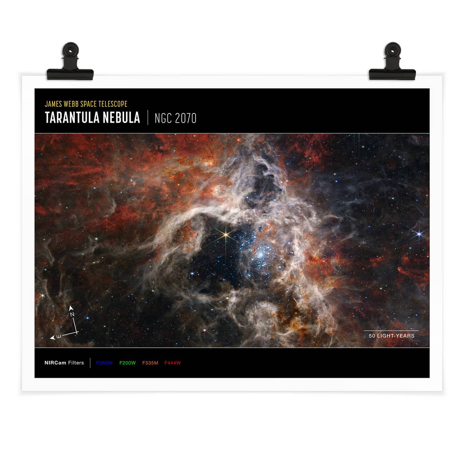 Poster James Webb Telescope - Tarantula Nebula Compass | wall-art.de