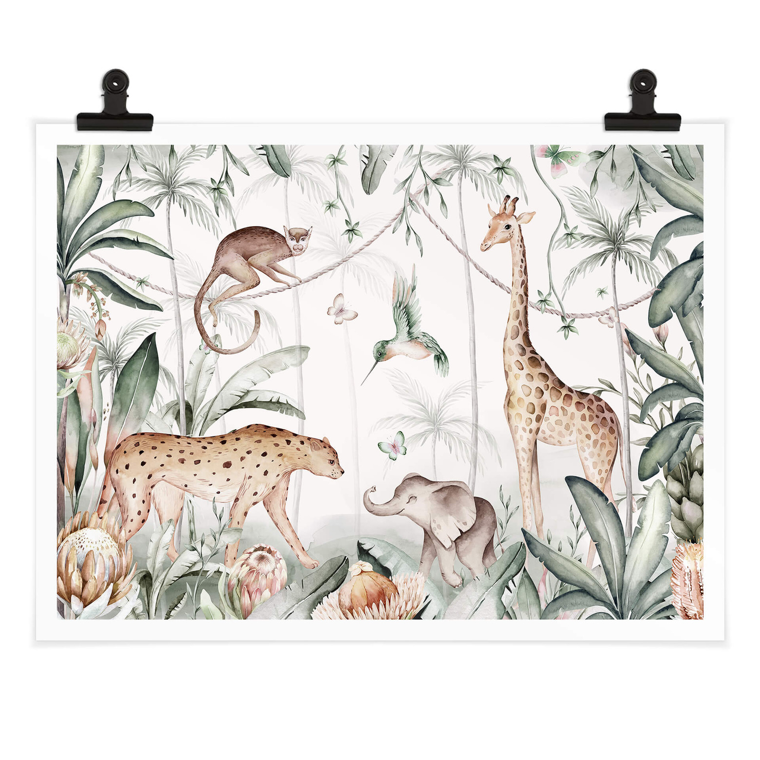 Poster Tiere im Dschungel - Kinderposter - Kvilis | wall-art.de