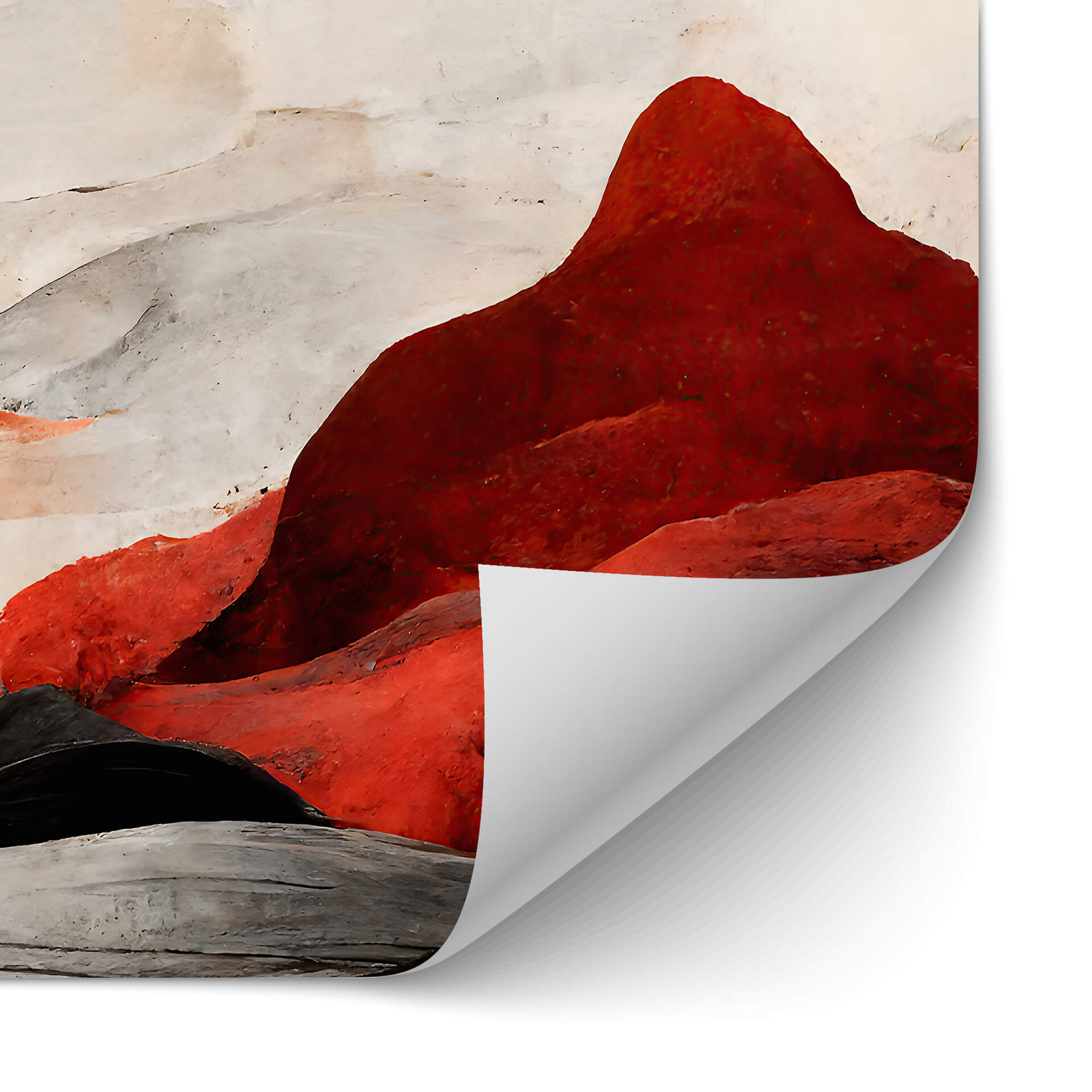 Selbstklebende Küchenrückwand Treechild - Rote Berge im Japandi Stil ...