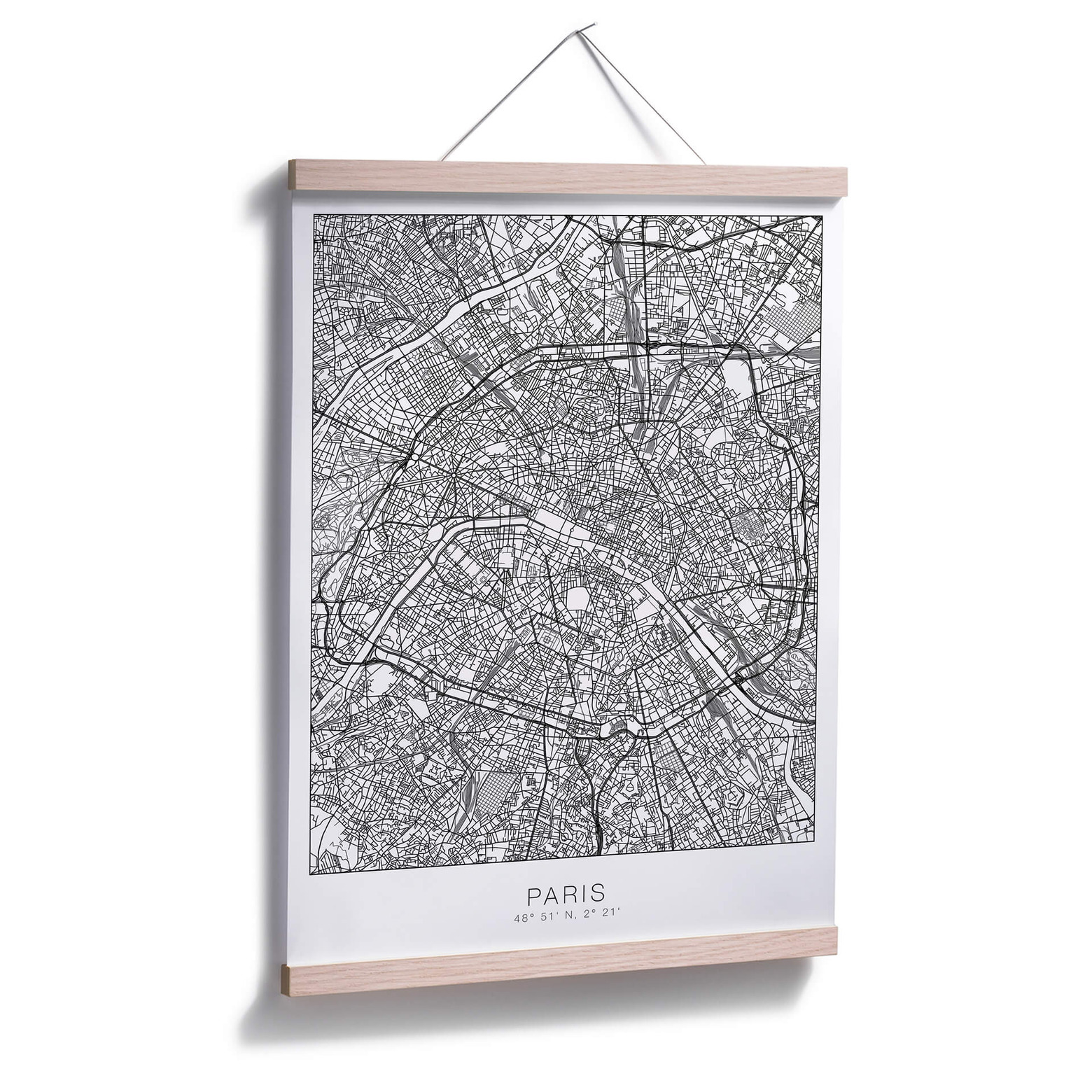 Poster Stadtplan Paris | wall-art.de