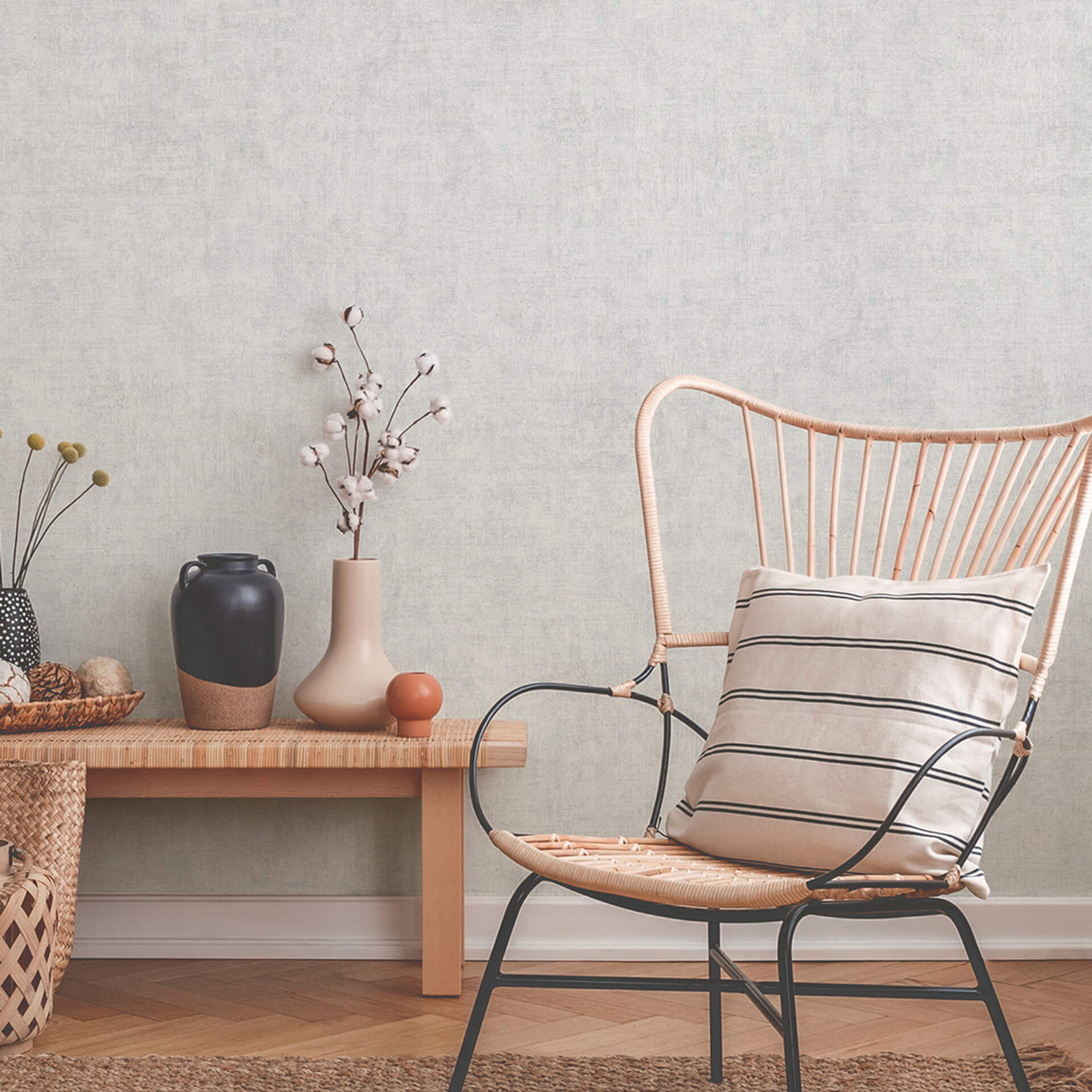 Livingwalls Papier peint intissé New Walls Cosy & Relax uni blanc, gris ...