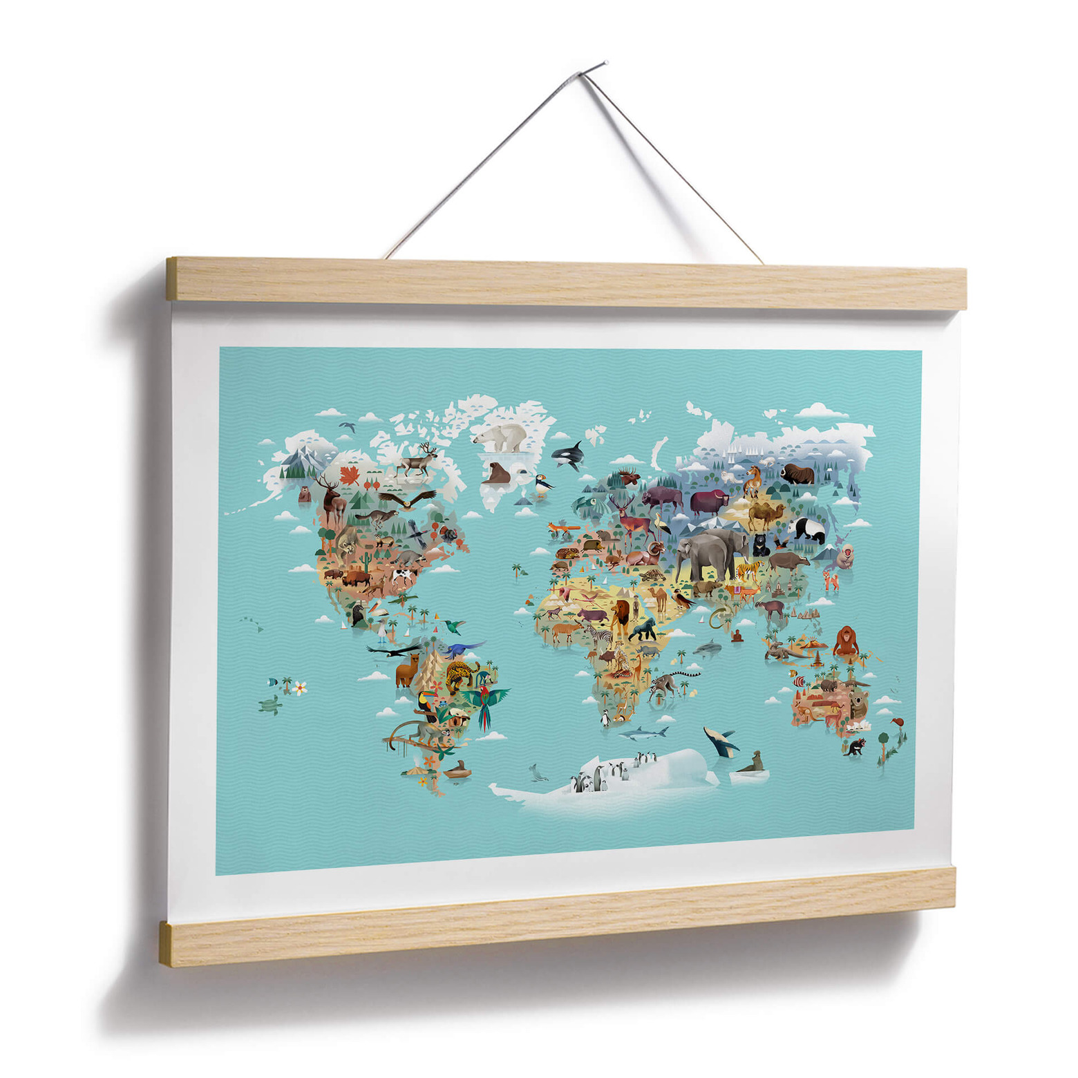Poster Braun - World Map | wall-art.com