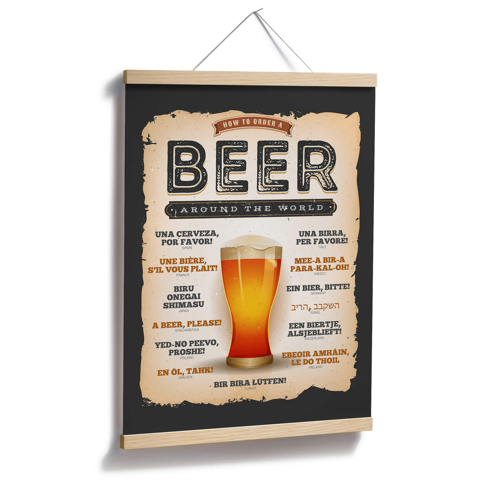 Poster How to order a beer around the world | wall-art.de