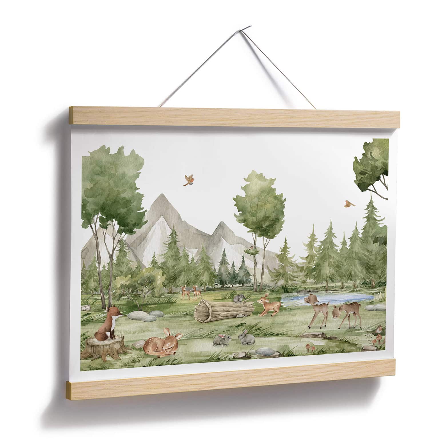 Kinderzimmer Poster Oliver Robins - Niedliche Tiere im Wald | wall-art.de