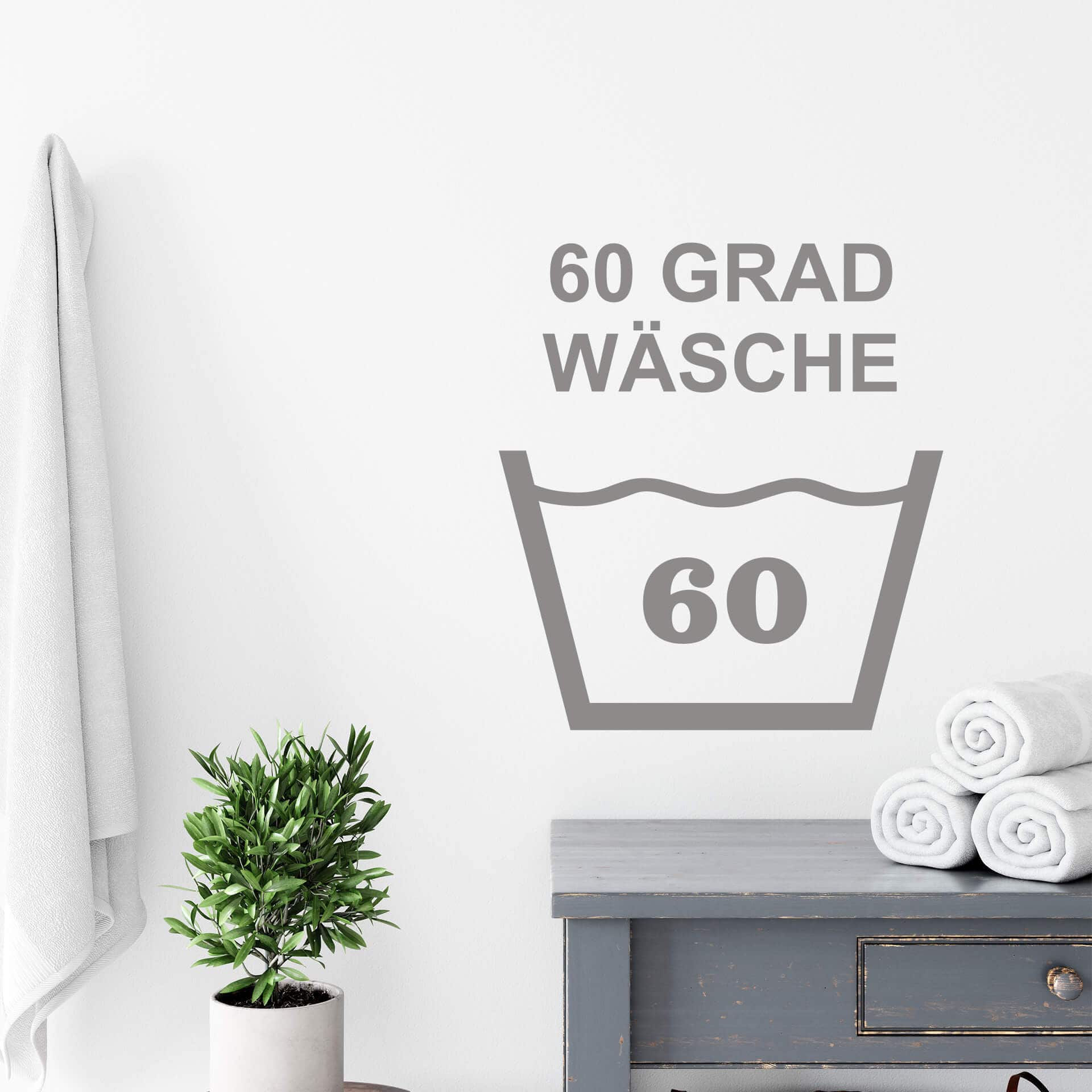 Wandtattoo Wäschezeichen 60 Grad | wall-art.de