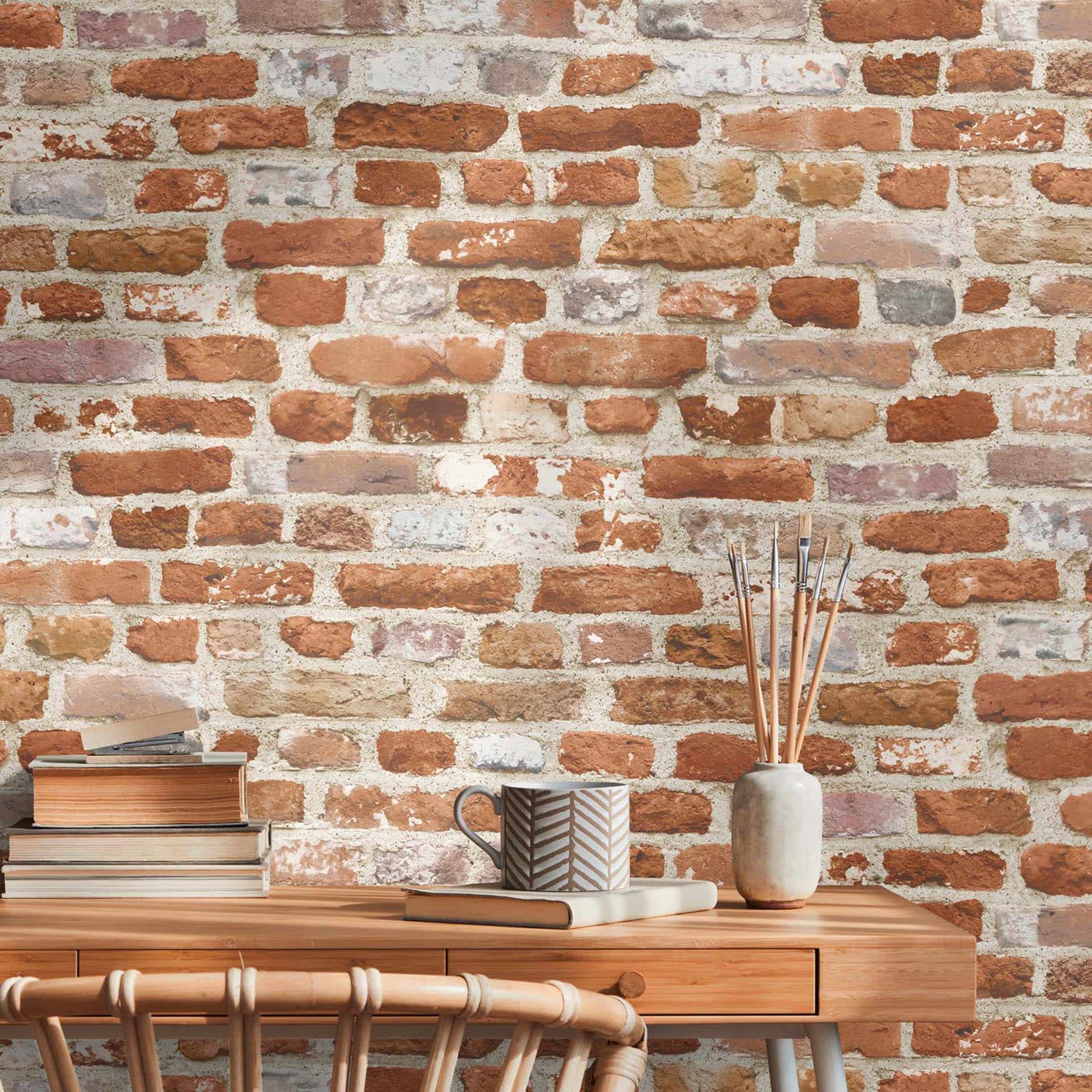A.S. Création Vliestapete The BOS - Steintapete Backstein Tapete Rot, Orange | wall-art.de