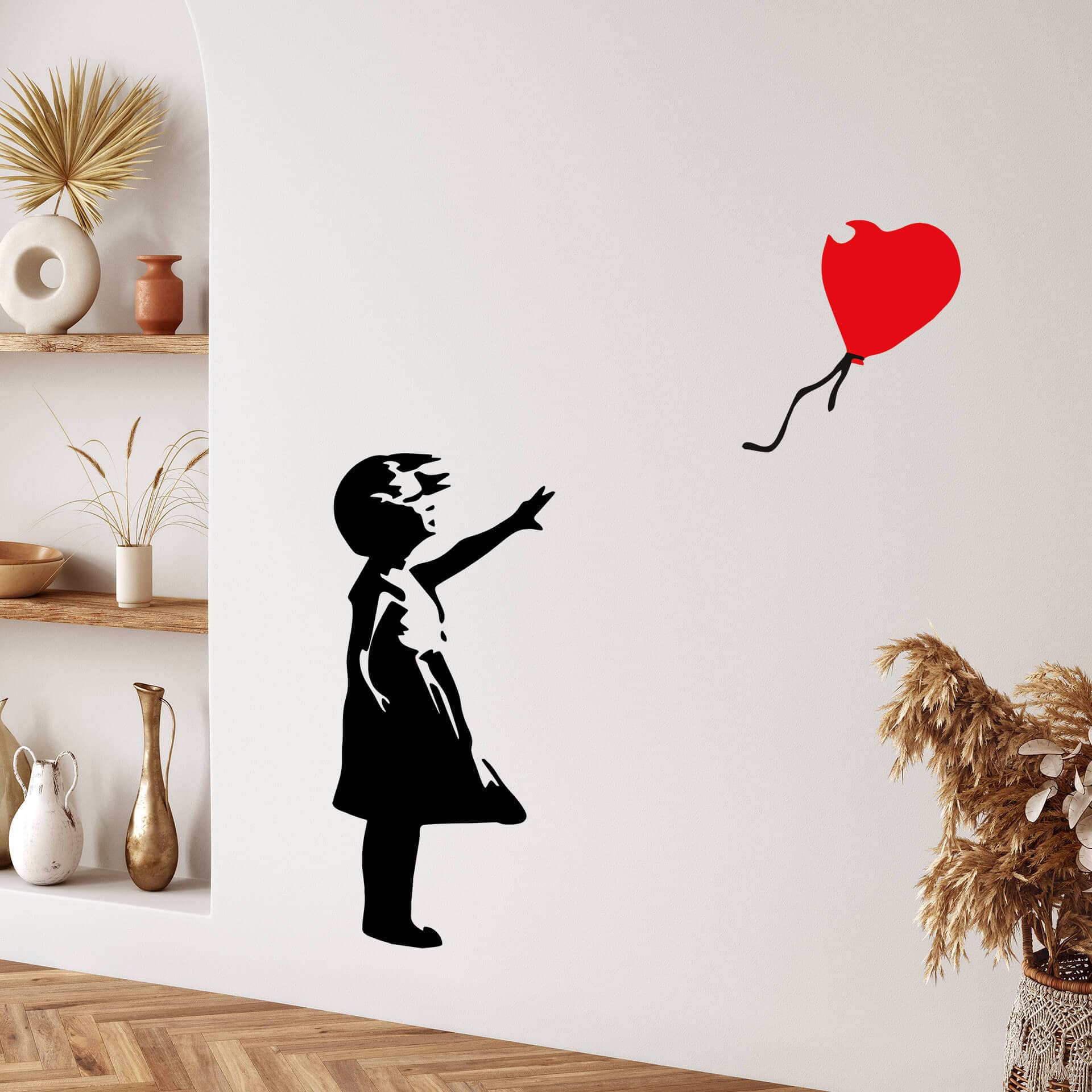 Muursticker Banksy - Meisje met de Rode Ballon | wall-art.nl