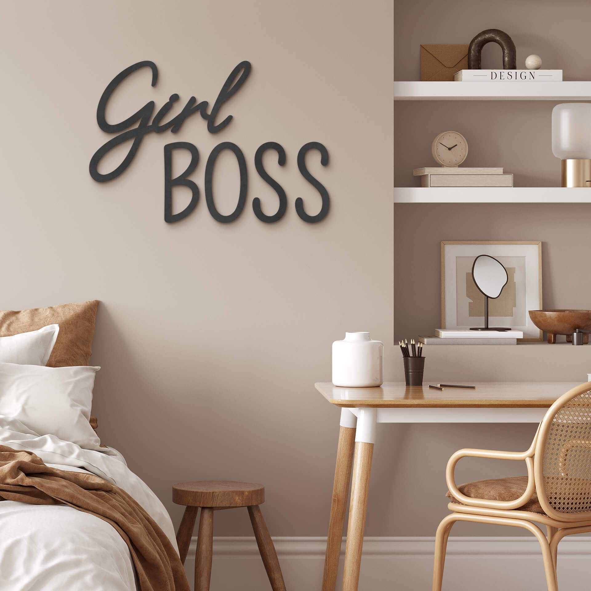 3D MDF Schriftzug - Girl Boss | wall-art.de