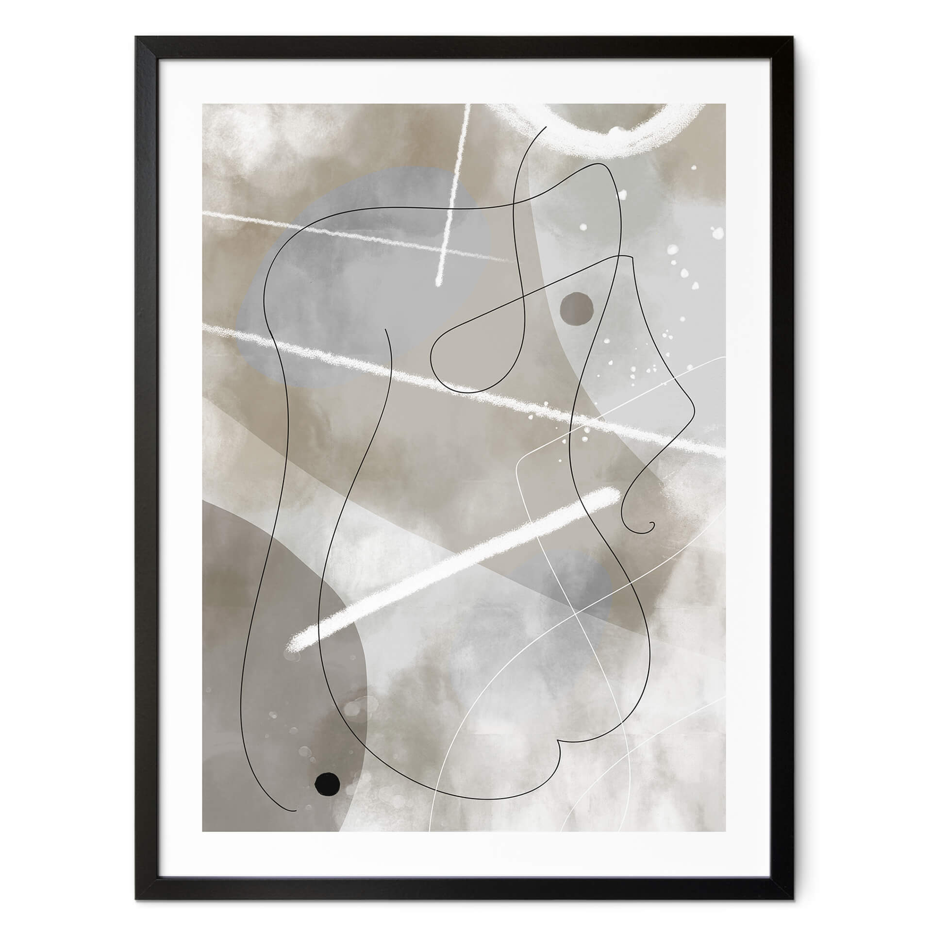 Poster 1X Studio - Line Art Silhouette einer Frau - Abstrakt und ...