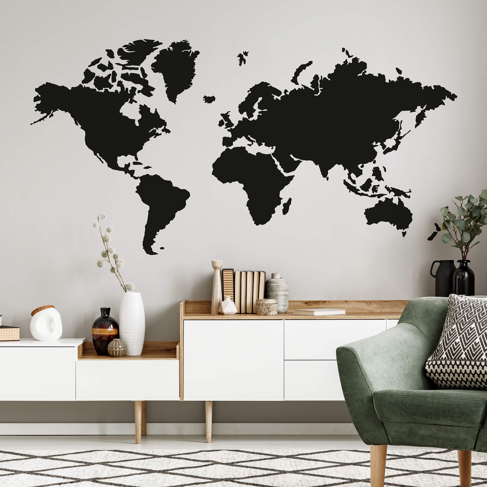 Sticker mural - Mappemonde simple | wall-art.fr