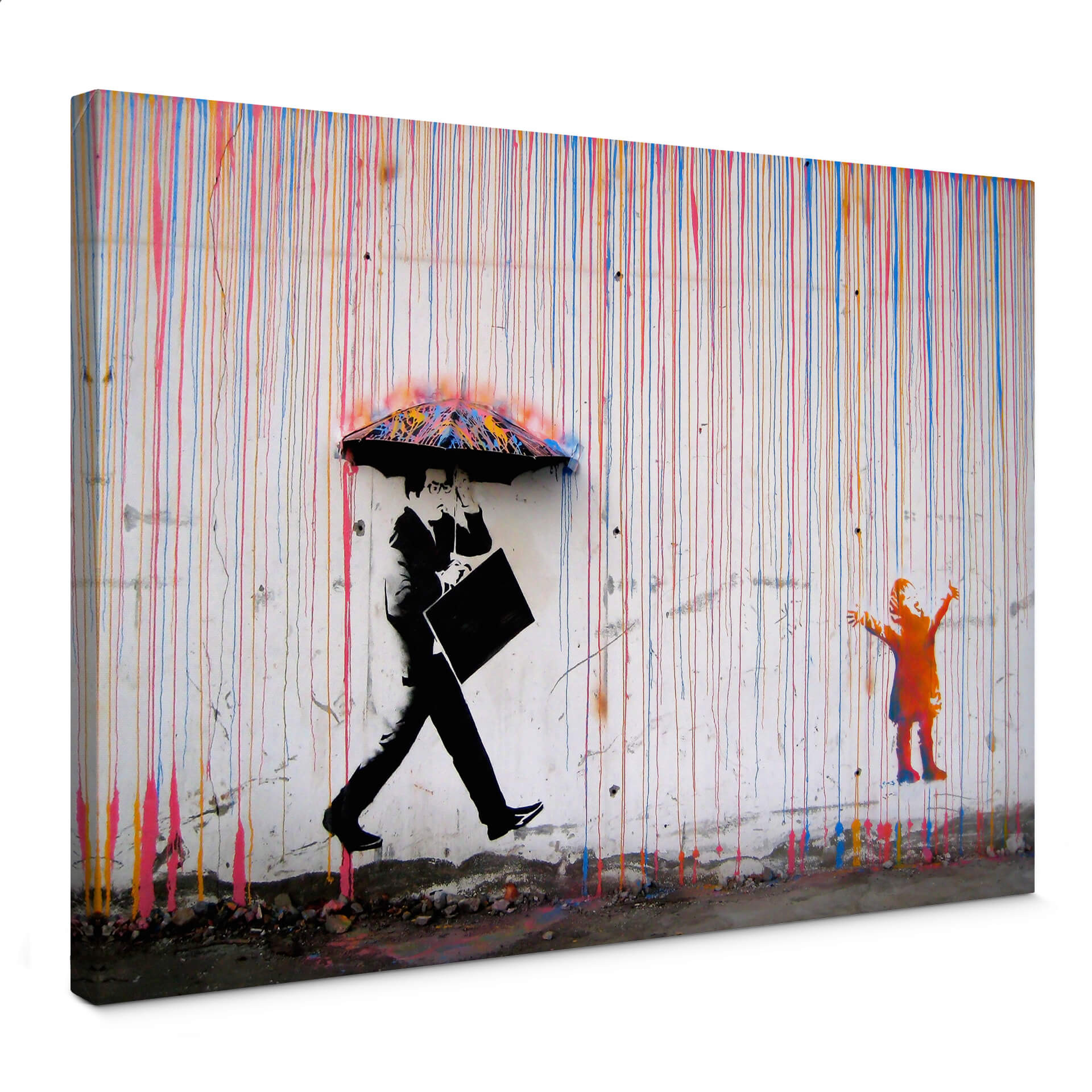 Canvas Banksy - Coloured Rain | wall-art.nl