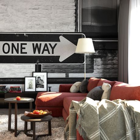 Fotomurale - Segnale stradale senso unico | wall-art.it